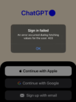 ChatGPT登录失败Sign in failed，An error occurred during fetching values for the user. 403 - ChatGPT博客
