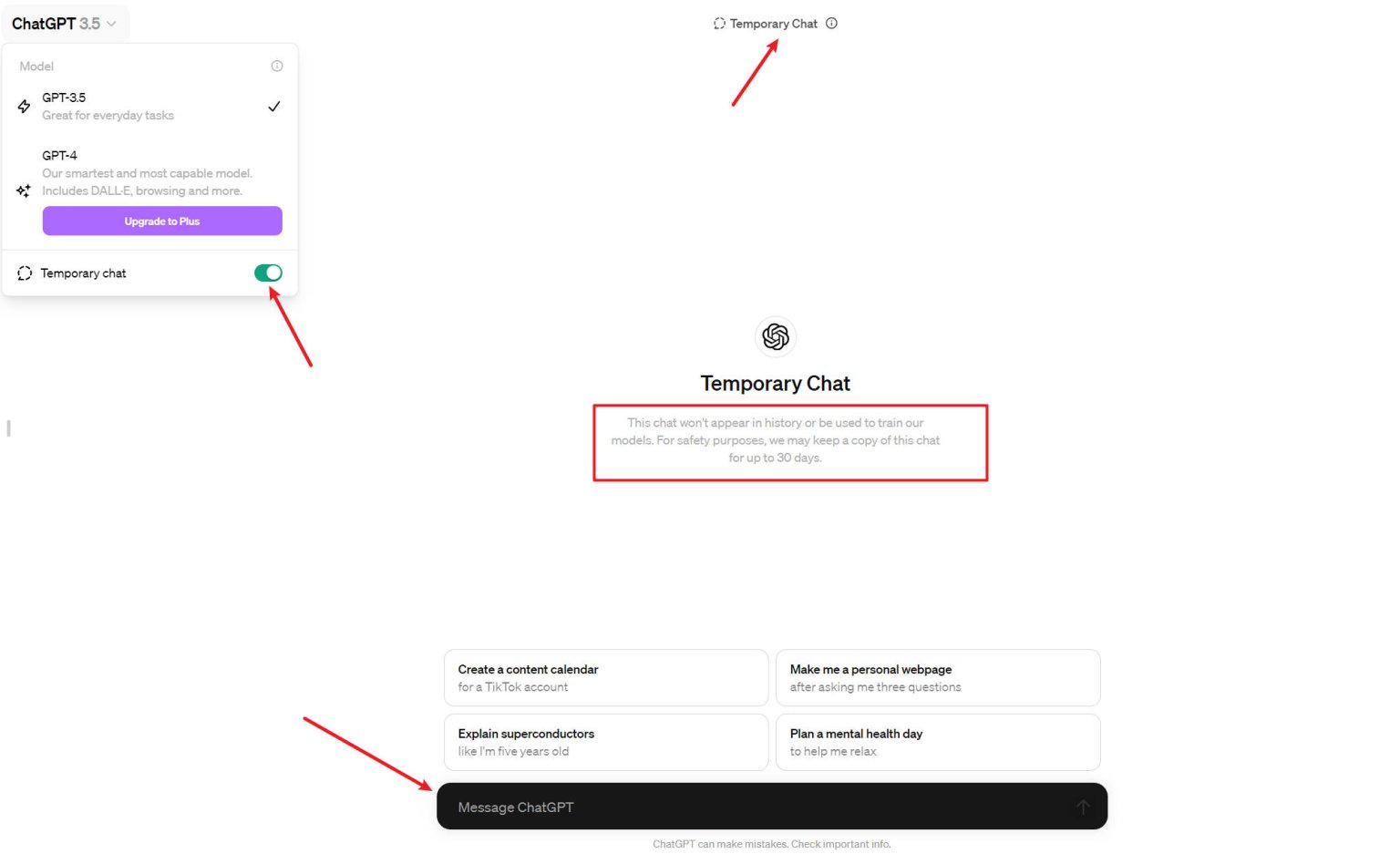 ChatGPT Temporary chat（临时聊天）：不记录聊天历史，数据不用于训练模型 - ChatGPT博客