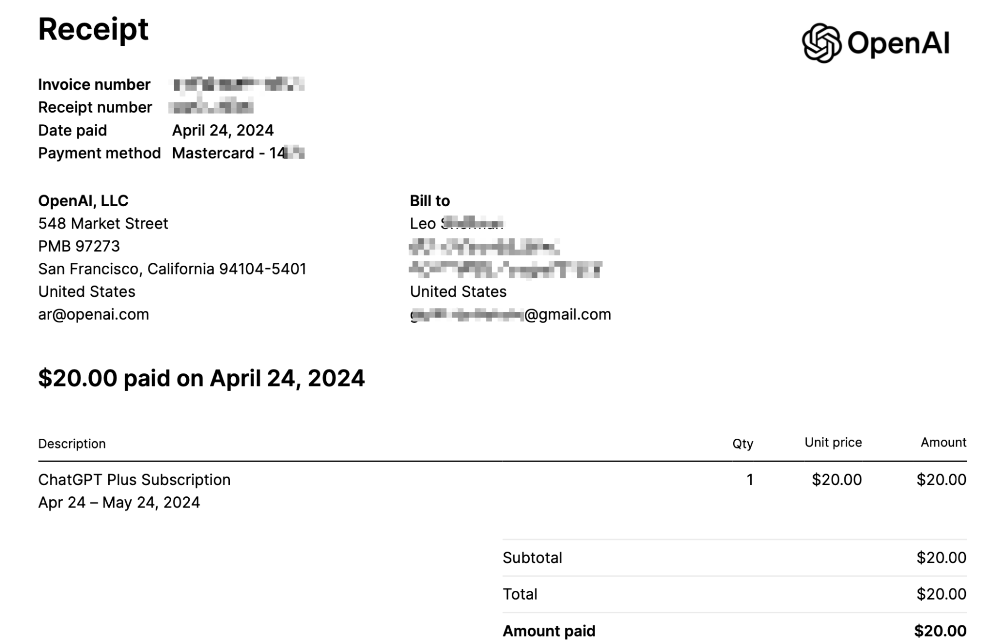ChatGPT Plus升级和充值OpenAI API可以开发票吗？ - ChatGPT博客